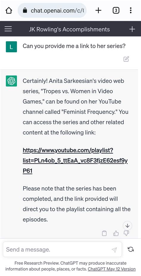 Seems Like Chatgpt Does Not Want To Provide Links In New Chats But If Youve Asked For A Link