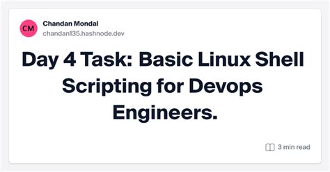 Sounava Pal On Linkedin Day 4 Task Basic Linux Shell Scripting For