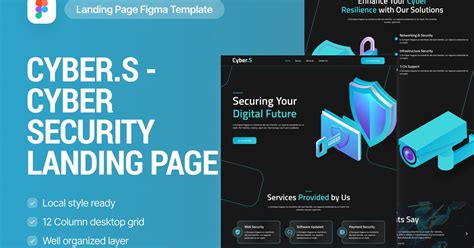 Cybers Cyber Security Landing Page Websites Ux And Ui Kits Ft Cyber And Cybersecurity Envato