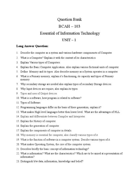 Question Bank Final Pdf Computer Data Storage Read Only Memory