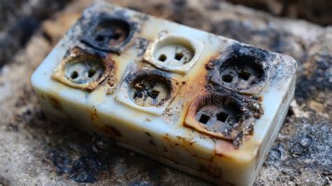 Burnt Electrical Socket And Damaged Wires From Short Circuit In