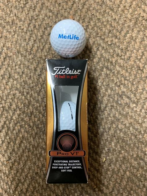 Buy Titleist Pro V1 Golf Ball 3 Pack With Met Life Logo New Online At