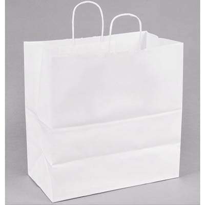 Bag Ppr Wht 13x7x13 W Handle Individual Foodservice