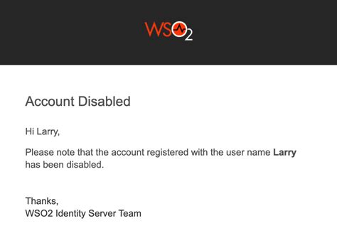 Account Disabling WSO2 Identity Server Documentation