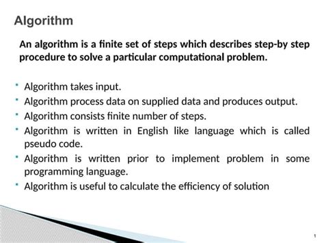 Algorithm And Flowchart Pptx