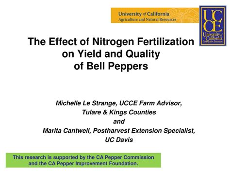 Ppt The Effect Of Nitrogen Fertilization On Yield And Quality Of Bell Peppers Powerpoint