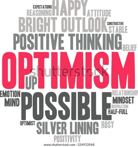 Optimism Word Cloud On White Background Stock Vector Royalty Free