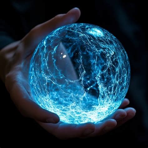Free Glowing Orb Held Image Glowing Blue Orb Download At Stockcake