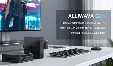 119 50€ Mini Pc Alliwava Gx55 Avec Intel Celeron N5105 8go Ddr4 256 Go Ssd Windows 11 Pro