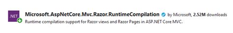 MVC Razor Views Not Refreshing After Changes To CSHTML In NET Core 3