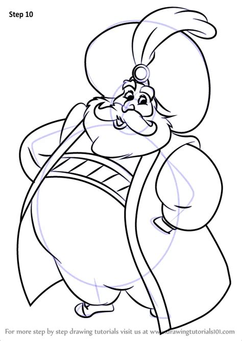 How To Draw The Sultan From Aladdin Aladdin Step By Step