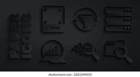 Set Server Data Analysis Financial Growth Stock Vector Royalty Free