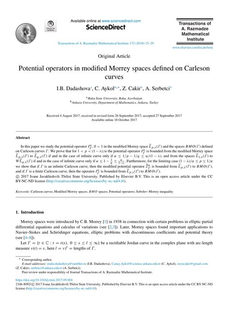 Pdf Potential Operators In Modified Morrey Spaces Defined On Carleson Curves