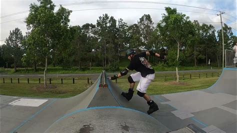 New Trick Unlocked On The Local Spine Mini Ramp Inline Skating Youtube