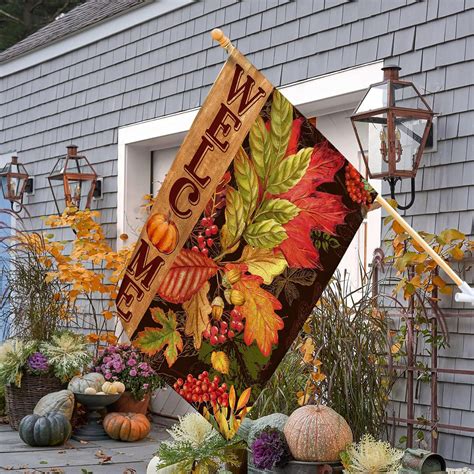 Ophelia And Co Fall House Flag 28 X 40 Inch Double Sided Maple Leaf