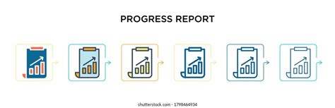 Progress Report Vector Icon 6 Different Stock Vector Royalty Free 1798464934 Shutterstock