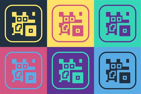 컬러 배경에서 격리된 스마트폰 스캐닝 아이콘용 팝 아트 Qr 코드 샘플입니다 벡터 0명에 대한 스톡 벡터 아트 및 기타 이미지 0명 Qr코드 가격 Istock