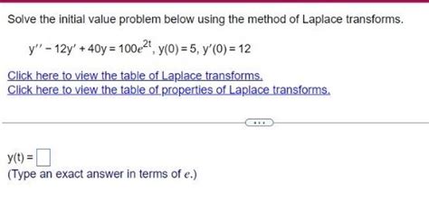 Solved Solve The Initial Value Problem Below Using The