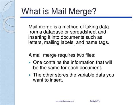 Word Mail Merge