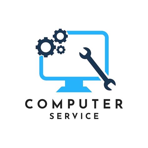 Premium Vector Computer Service Logo Design Concept