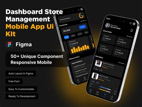 Dashboard Store Management Mobile Mobile App Ui Kit Download Free Resource