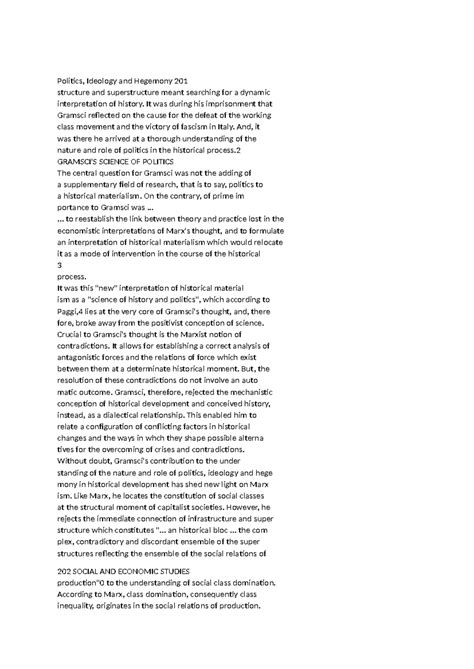 Gramsci Gramsi Lecture Politics Ideology And Hegemony 201