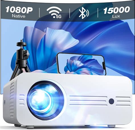 Projector 2024 Upgraded Mini Portable Projector 5g Wifi Bluetooth 15000 Lumens Native 1080p