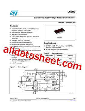 L6699d 데이터시트pdf Stmicroelectronics