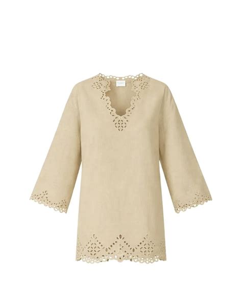 Isabel Marant Openwork Cotton Tunic Dress In Natural Lyst Uk