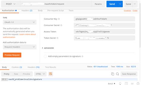 Api Magento 2 Oauth Request Token Oauthprobleminvalidsignature