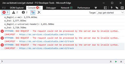 Documentation Pages Generating Browser Errors In The Console · Issue 3844 · Dotnetaspnetcore