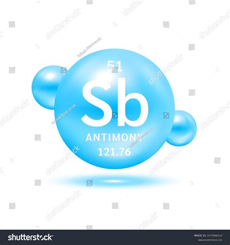 Antimony Molecule Models Blue Chemical Formulas Stock Vector Royalty