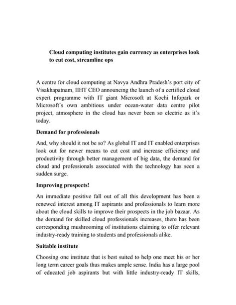 Cloud Computing Institute Pdf