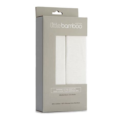 Little Bamboo Jersey Fitted Sheet 2pk Bassinet Natural Belly Beyond