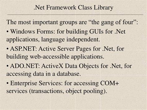 Ppt Understanding Windows Programming With Net Framework Overview
