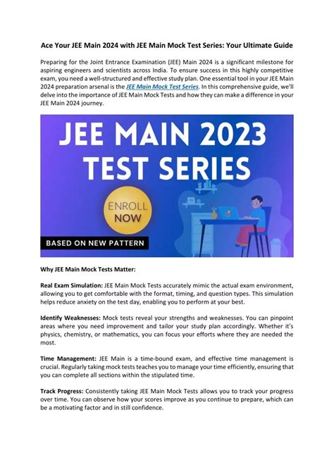 PPT Ace Your JEE Main 2024 With JEE Main Mock Test Series PowerPoint Presentation ID 12617183