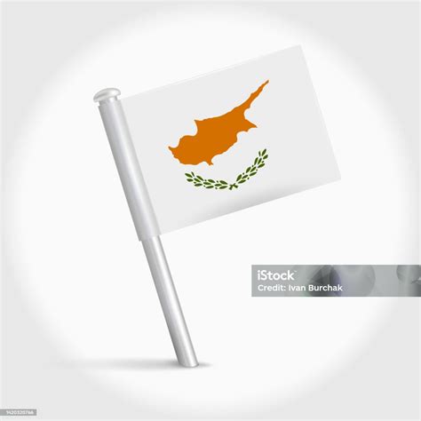 키프로스 지도 핀 플래그 3d 사실적인 벡터 일러스트 레이 션 3차원 형태에 대한 스톡 벡터 아트 및 기타 이미지 3차원