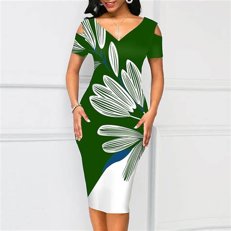 Badu Bg Парти рокли за жени 2023 Мода Елегантен принт рокля по тялото Лятна секси V деколте