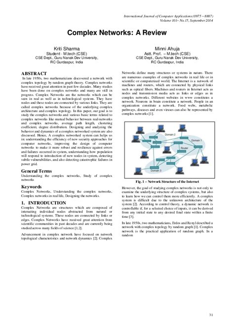 Pdf Complex Networks A Review