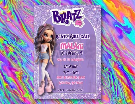 Doll Birthday Party Invitation Bratz Invitation Bratz Party Invitation