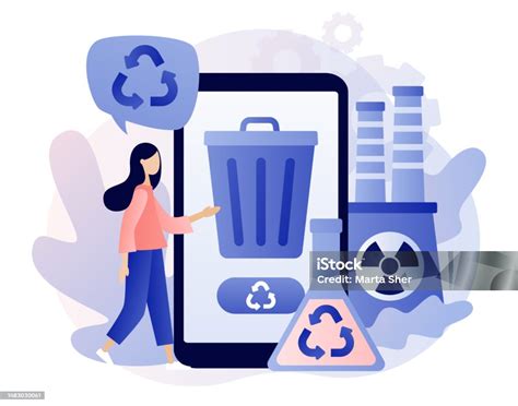 화학 물질 재활용 화학 쓰레기 처리 및 활용 온라인 서비스 유해 폐기물 관리 플라스틱 재활용 방법 현대 평면 만화 스타일입니다 흰색 배경에 벡터 그림 감소에 대한 스톡 벡터