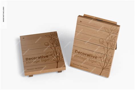 장식 빈티지 표지판 모형 서 있고 떨어졌다 프리미엄 Psd 파일