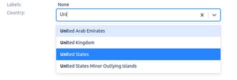 Database Picker Country Picker