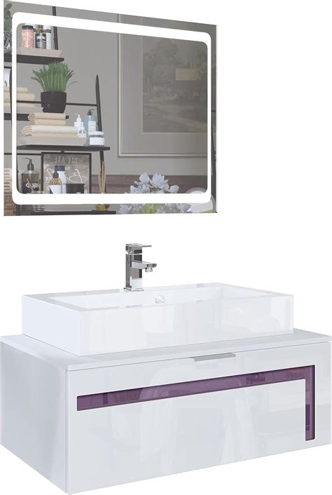 Vladon Vanity Unit Bathroom Furniture Cabinet Aloha V2 Carcass In