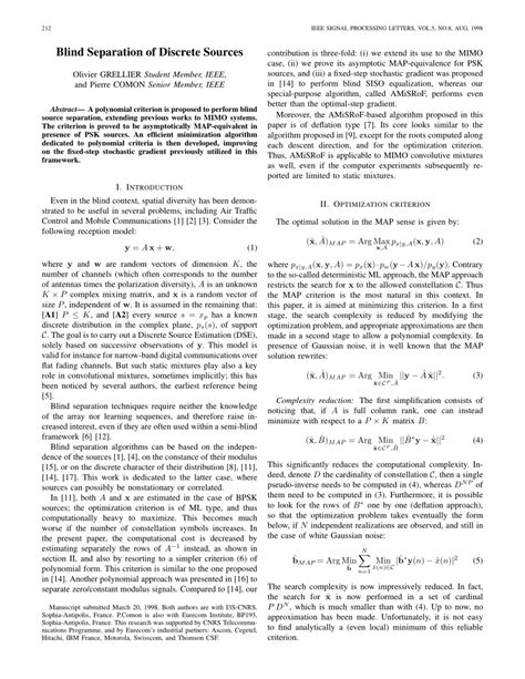 Pdf Blind Separation Of Discrete Sources