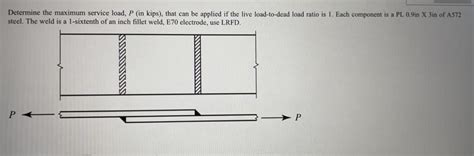 solved determine the maximum service load p in kips