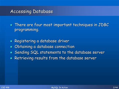 Ppt Mysql Application Using Jdbc Powerpoint Presentation Free