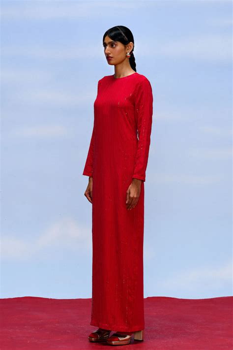 Febo6 Crimson Cocktail Dress Elahe