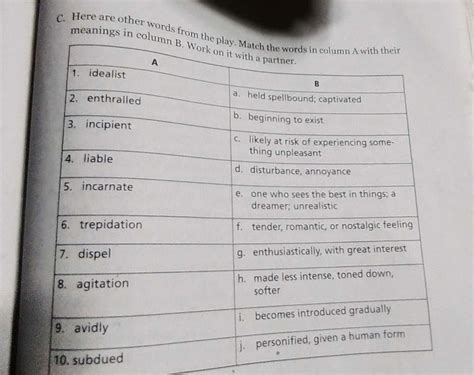 C Here Are Other Words From The Play Match StudyX