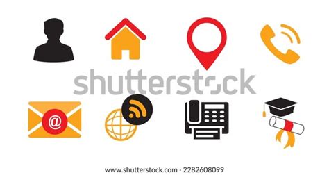 Contact Shadow Set Communication Icons Set Stock Vector Royalty Free Shutterstock